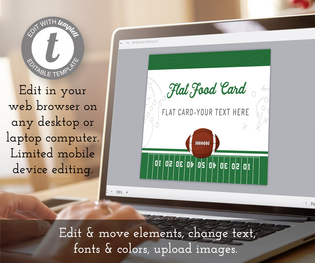 Football Party Food Tent Cards, Food Labels, Folded and Flat Templates ...