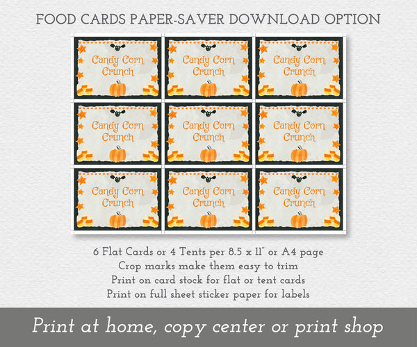 Halloween Food Card | Editable Template with Candy Corn & Pumpkin ...