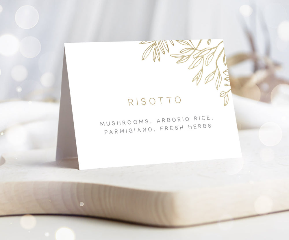 Modern Minimalist Buffet Food Cards, Food Labels, Flat and Folded ...