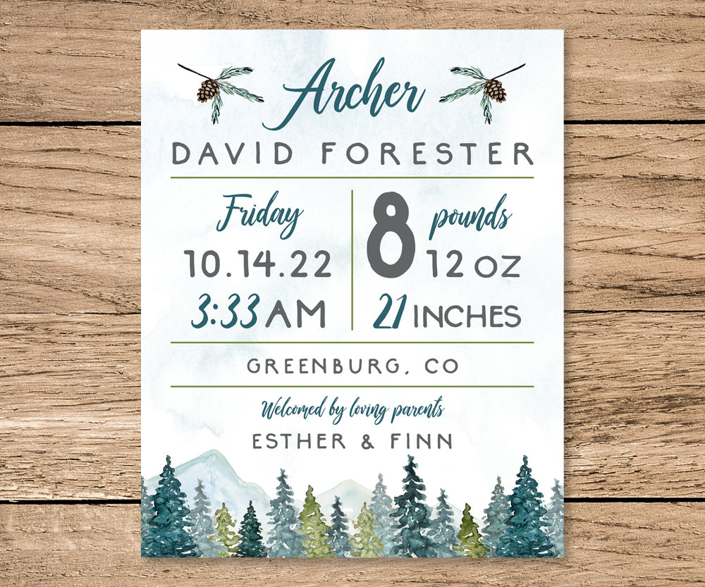 Birth Stats Editable Templates - Artful Life Designs