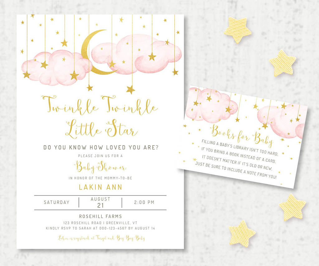Moon And Stars Invitations Twinkle Twinkle Little Star Invitations