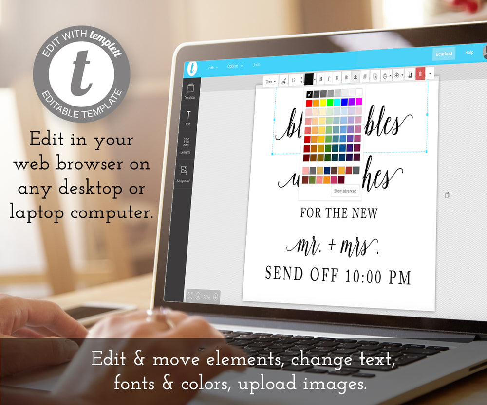 Bubbles Send Off Sign Template, Couples Send Off Wedding Printable ...