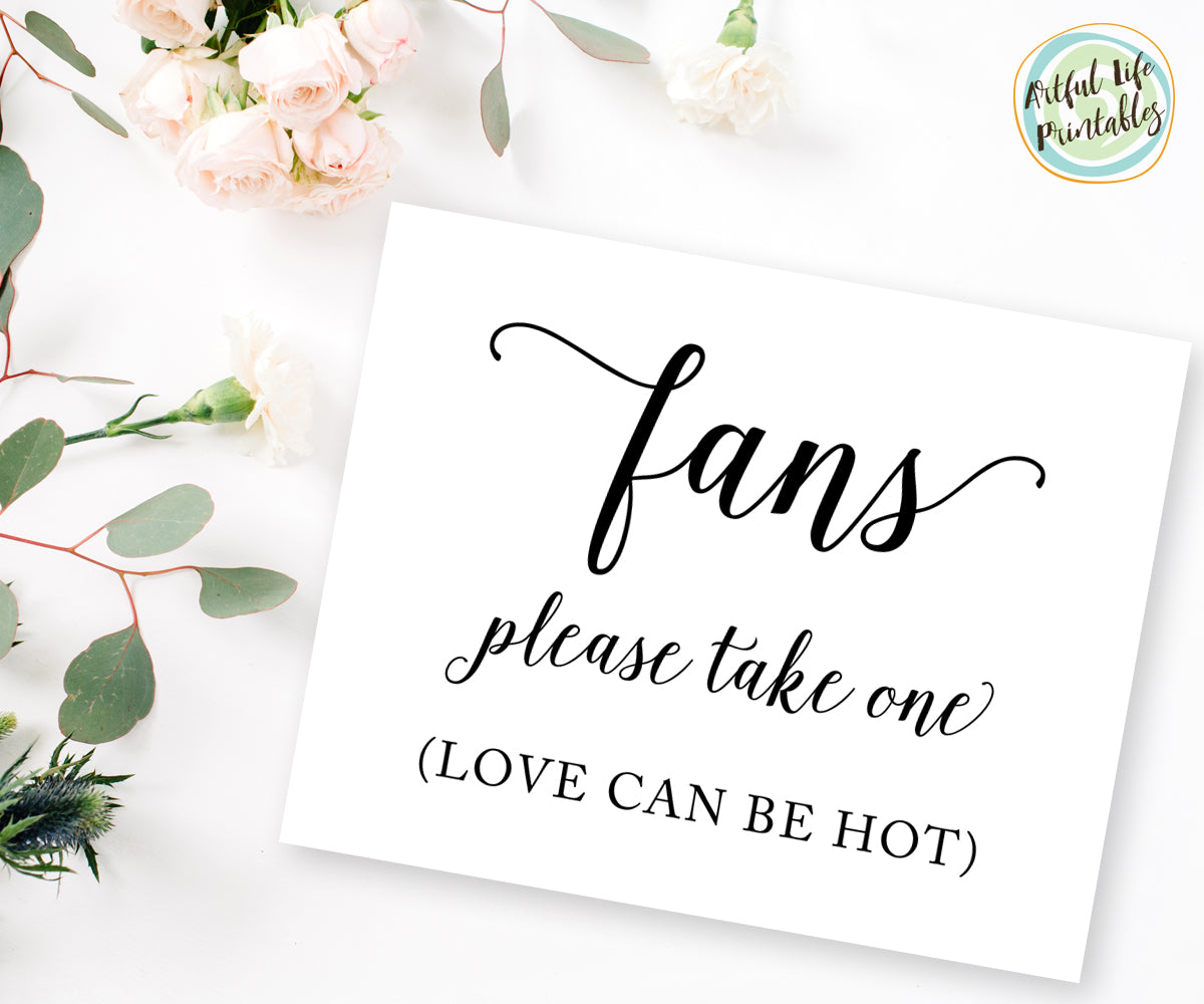 Wedding Fan Sign, Fans Please Take One Sign, Summer Wedding Sign, Wedd ...