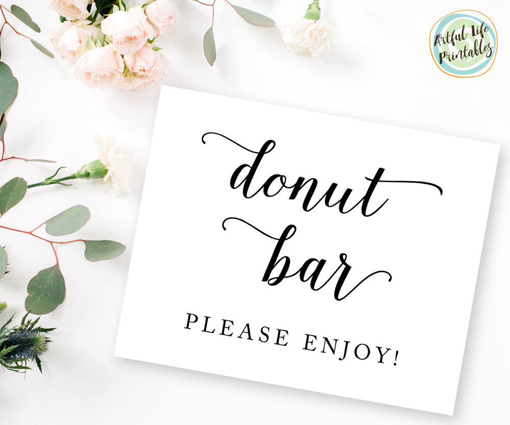 Donut Bar Sign, Wedding Donut Bar Printable, Wedding Printable - Artful ...