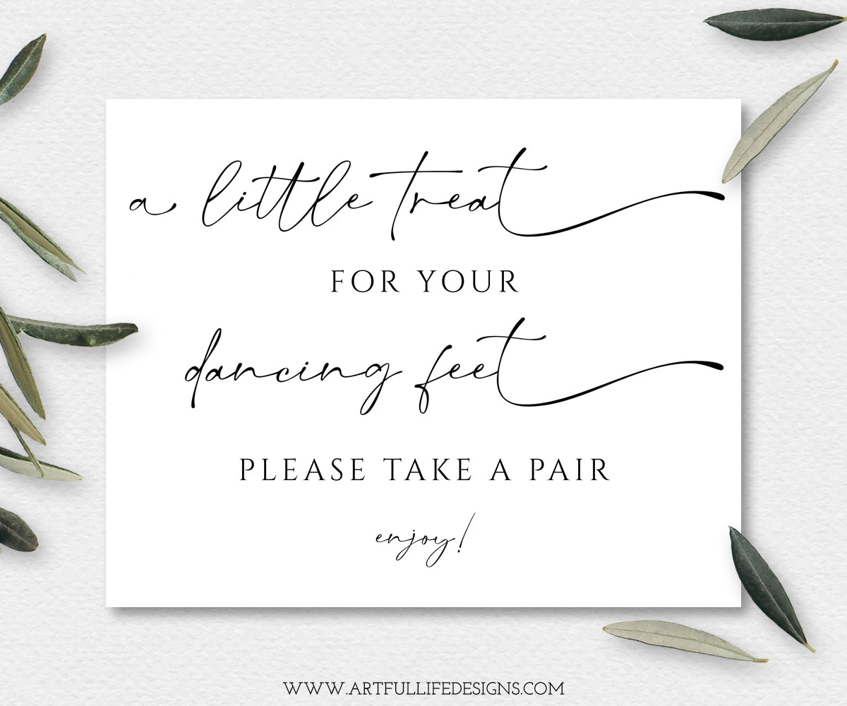 Dancing Feet Wedding Sign, Wedding Flip Flops Sign, Ready to Print, In ...