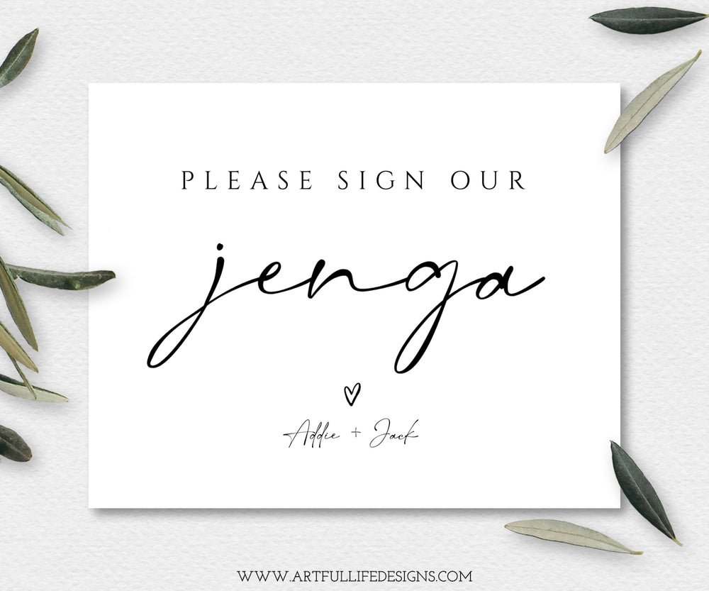 Jenga Guestbook Sign, Wedding Jenga Sign, Please Sign our Jenga, Edita ...