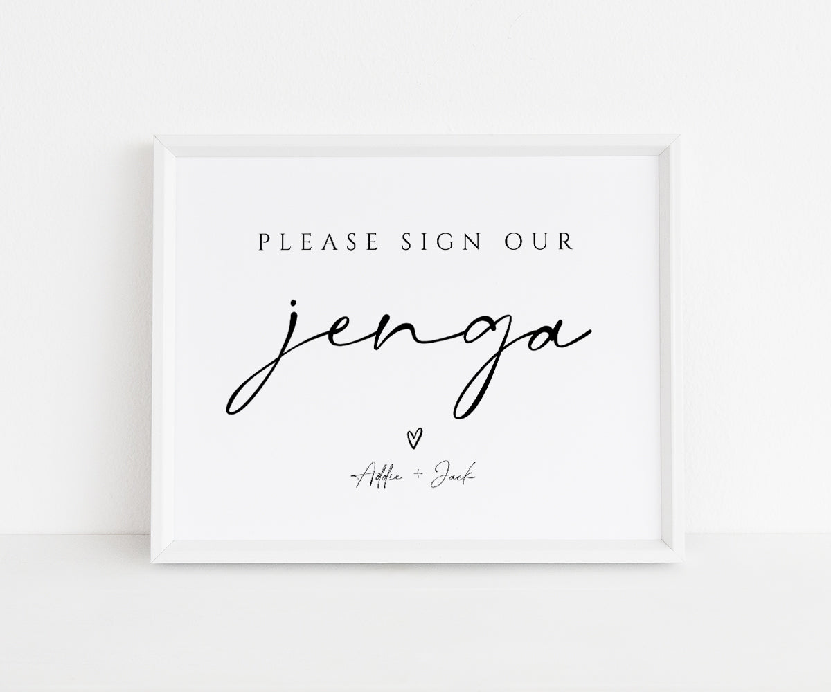 Jenga Guestbook Sign, Wedding Jenga Sign, Please Sign our Jenga, Edita ...