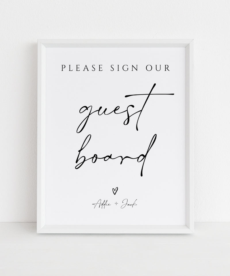 Sign Our Guest Board, Wedding Guestbook Sign, Editable Template, Insta ...