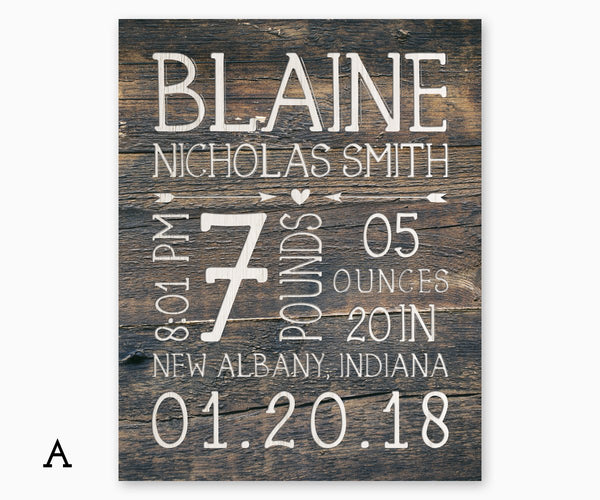 Custom Birth Stats and Birth Announcement Prints and Gifts - Artful ...